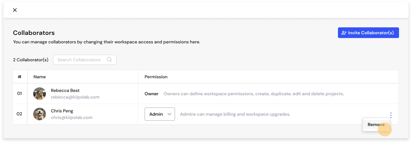 Manage Collaborators